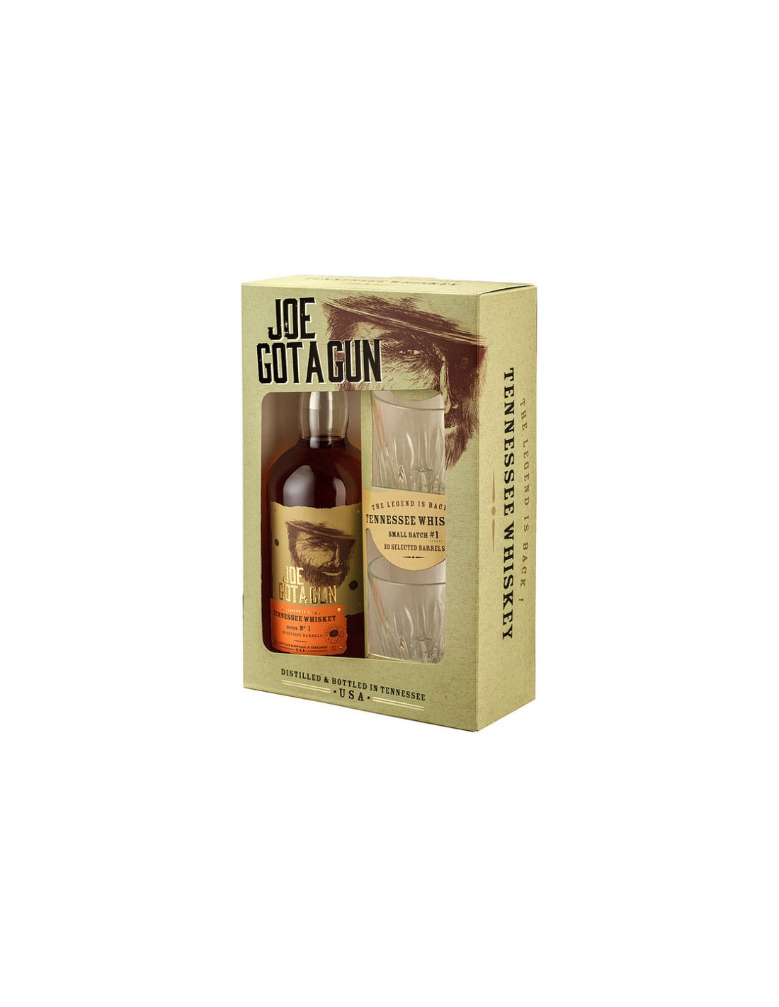 Whisky Joe Got A Gun Straight Tennessee 70 cl 45° en Coffret - Chai N°5